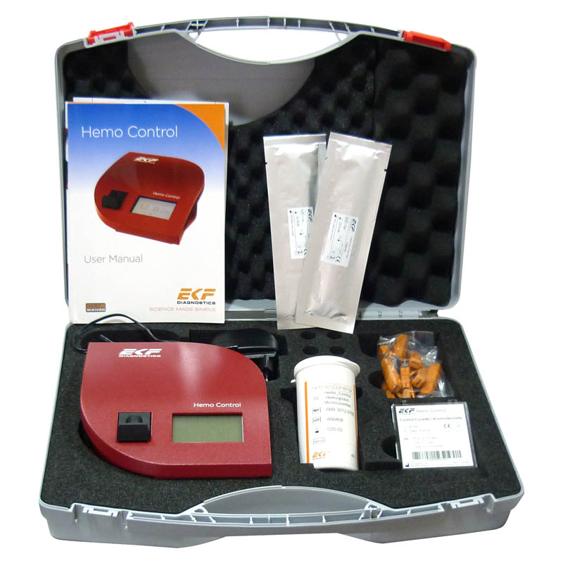 Hemoglobinometro Hemocontrol – EKF + Set (Maletin + Kits de Limpieza+50 ...